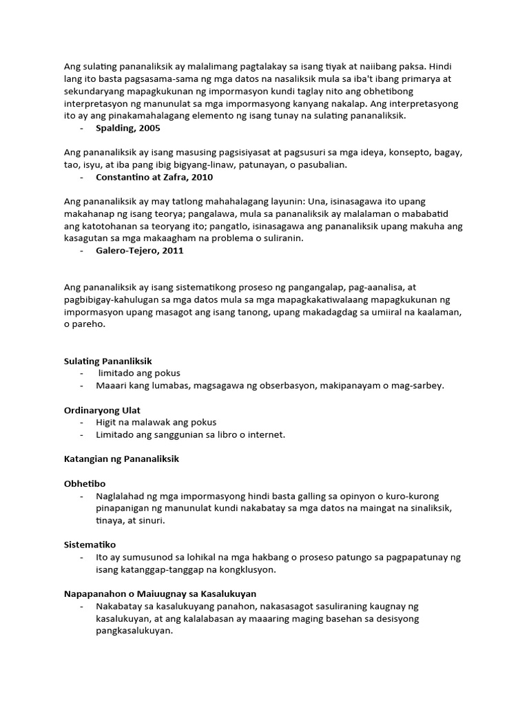 Pagbasa at Pagsusuri NG Ibat Ibang Teksto Tungo Sa Pananaliksik ...