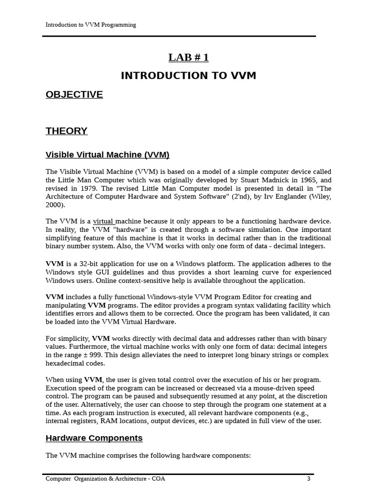 COA Lab Manual | PDF | Computer Program | Programming