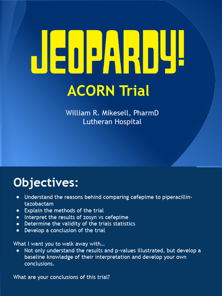 Zosyn Vs Cefepime JC 1 | PDF | Relative Risk | Health Care