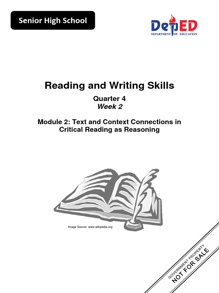 SHS 4th Quarter Reading and Writing Module 2 | PDF | Reason | Argument