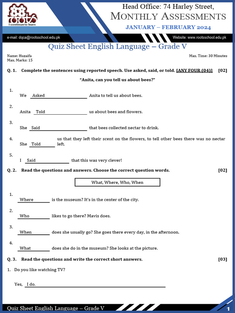 English Language-Quiz-5-2 | PDF | Volcano | Types Of Volcanic Eruptions