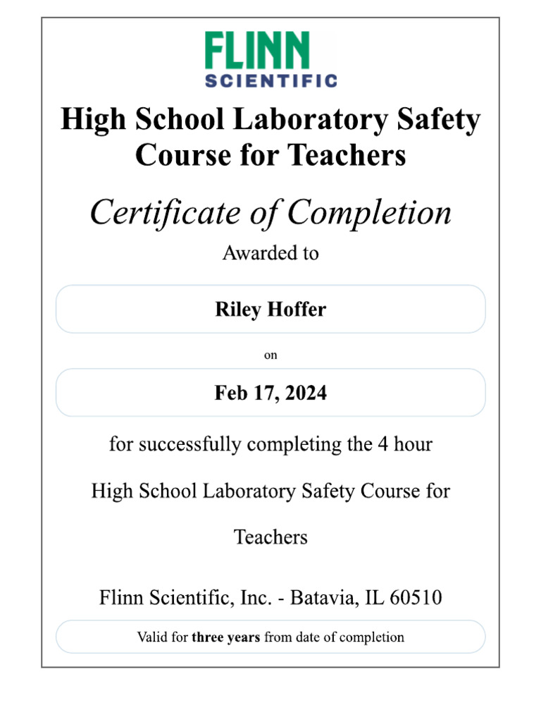 Flinn Safety Riley | PDF