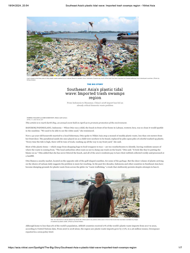 Southeast Asia's plastic tidal wave | PDF | Waste | Recycling