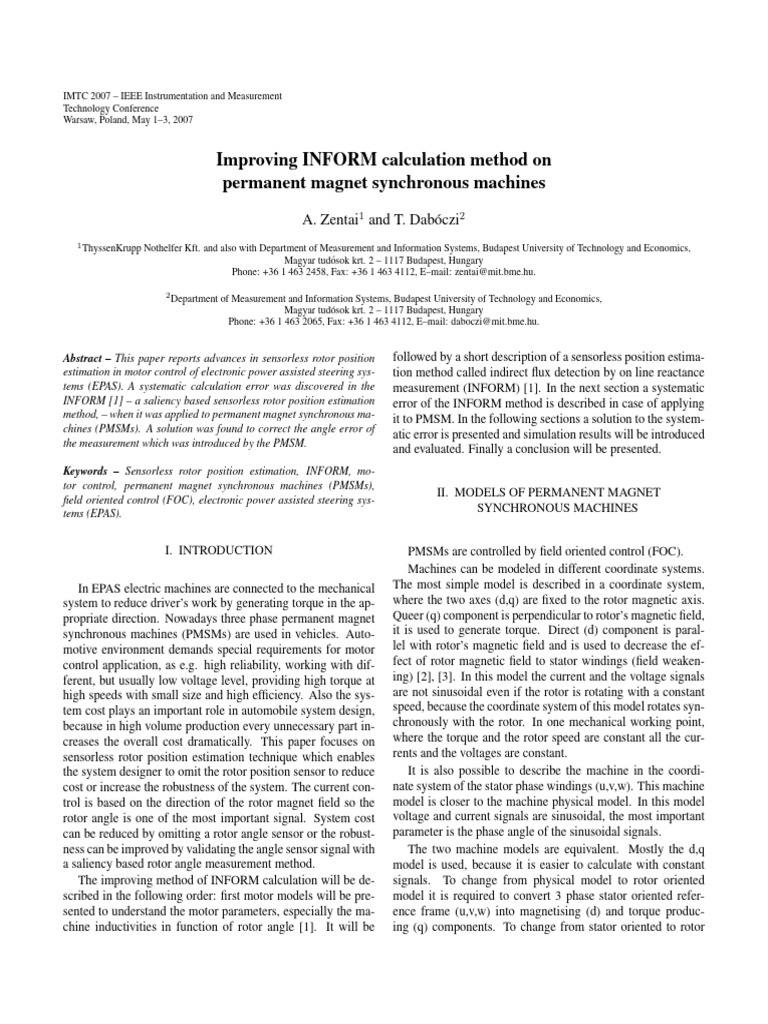 Andras Zoltan Zentai, Tamas Daboczi: Improving INFORM Calculation ...