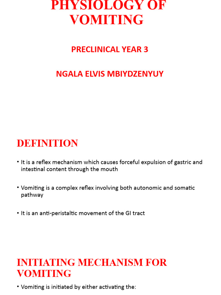 Physiology of Vomiting Explained | PDF | Vomiting | Stomach