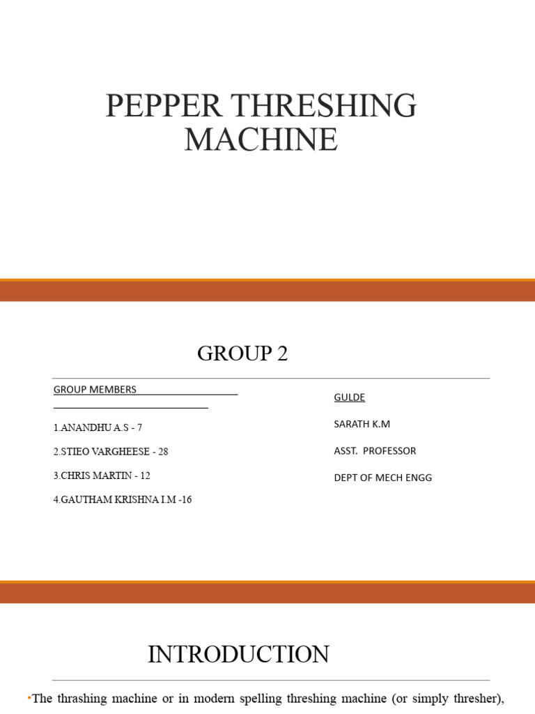 Pepper Thresher | PDF | Welding | Construction