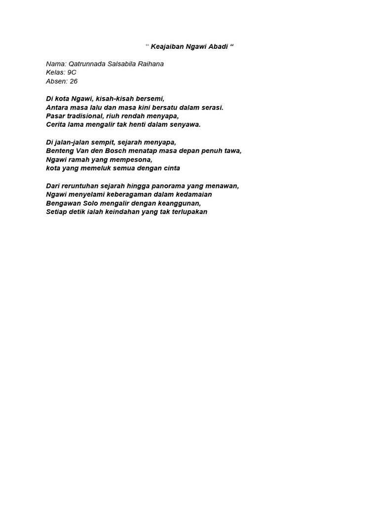 Dokumen Puisi 9c 23 - 24-Digabungkan | PDF