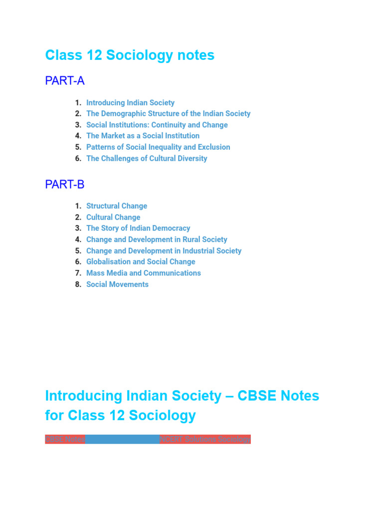 Class 12 Sociology: Key Concepts and Notes | PDF | Dalit | Caste