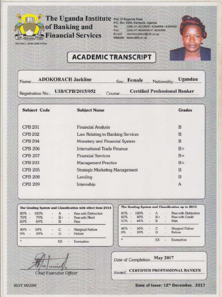 Transcript From UIBFS | PDF