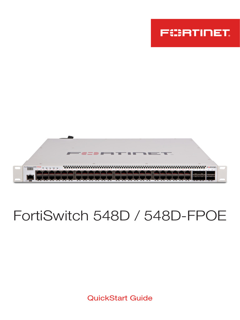 Quick Start Guide FortiSwitch 548D | PDF | Electrical Connector ...