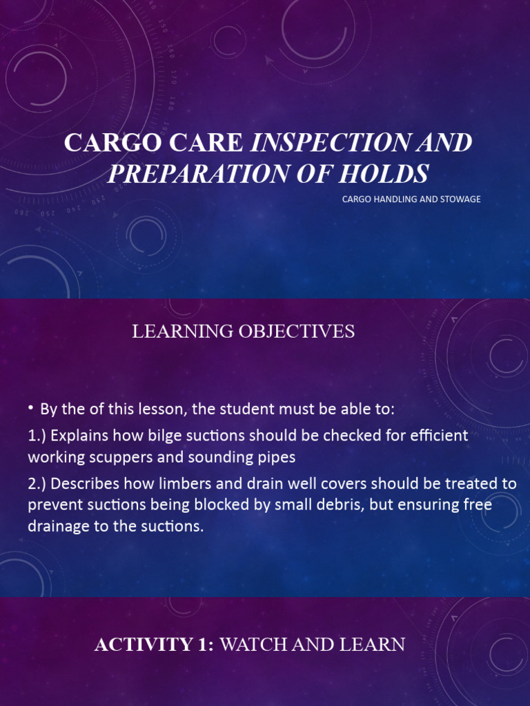 Cargo Holds Inspection | PDF | Pump | Valve