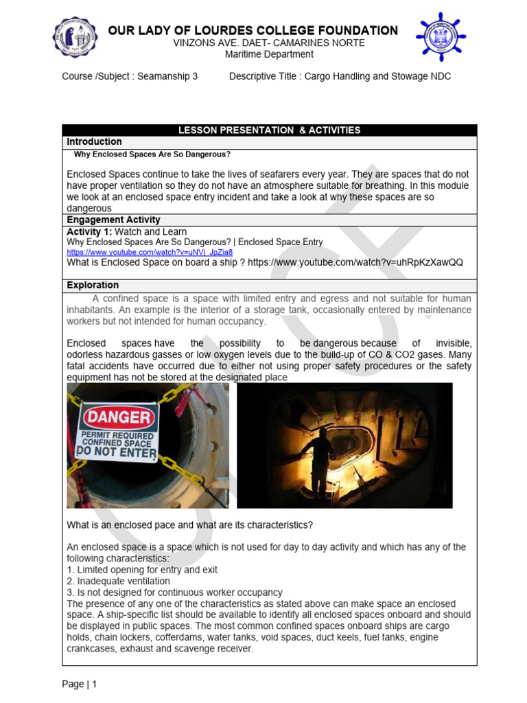 Precautions Before Entering Enclosed or Contaminated Spaces | PDF | Ships