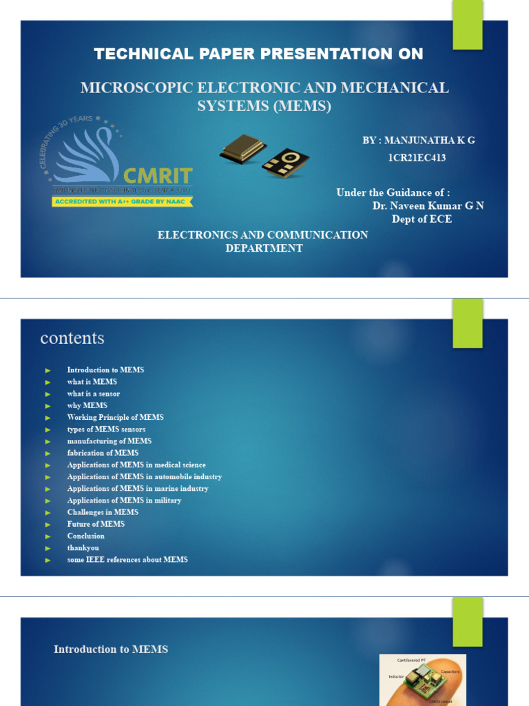 Manjunath Presentation FINAL | PDF | Semiconductor Device Fabrication | Sensor