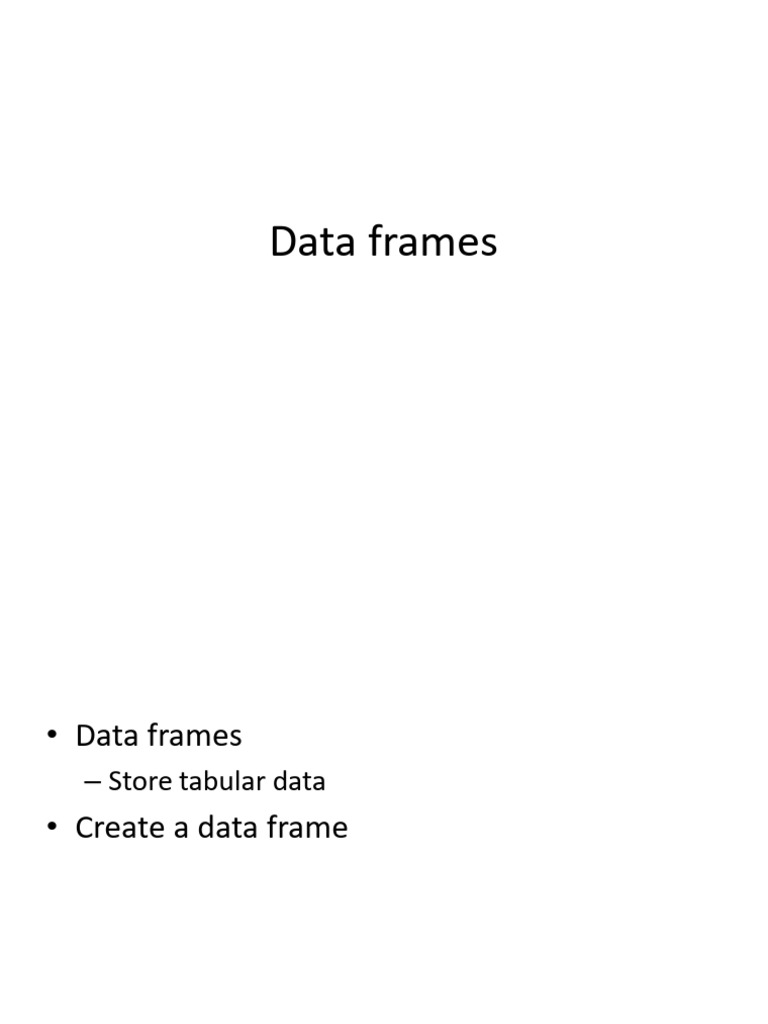 Data Frames | PDF Data Frames | PDF