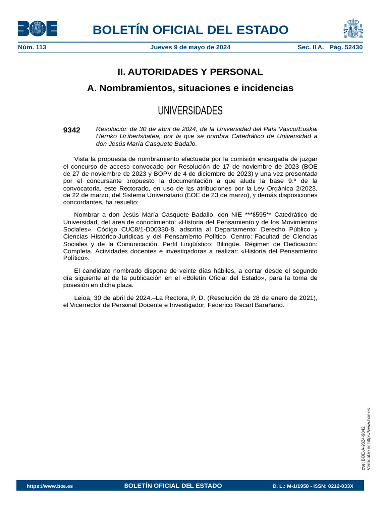 BOE-A-2024-9342 | PDF | Gobierno