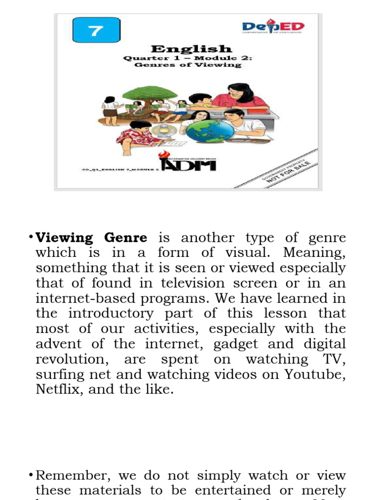 Genres of Viewing 1 | PDF | Animation | Entertainment