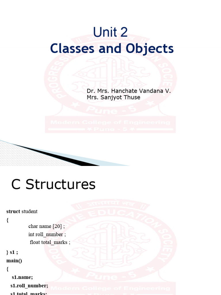 2 .Classes and Objects .Pptx | PDF | Class (Computer Programming) | Method (Computer Programming)