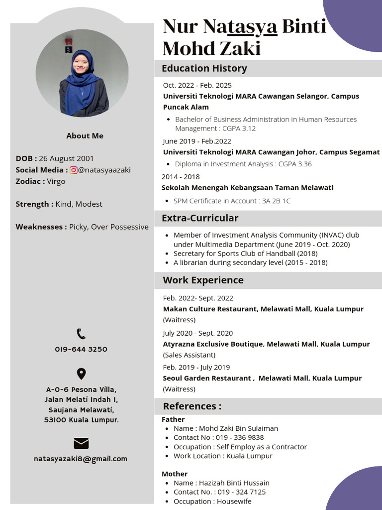 Resume Nur Natasya | PDF