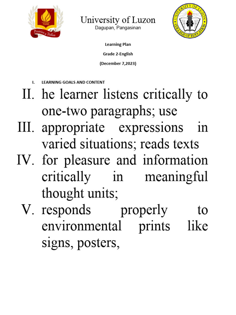 Lp English. | PDF | Learning | Behavior Modification