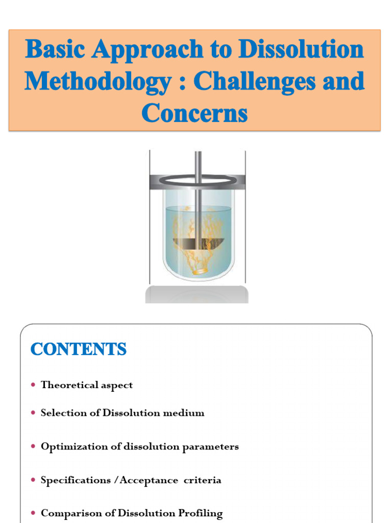 Dissolution Testing and Methodology Covering Basic Aspect | PDF ...