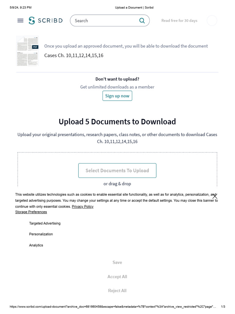 Upload A Document - Scribd | PDF | Scribd | Http Cookie