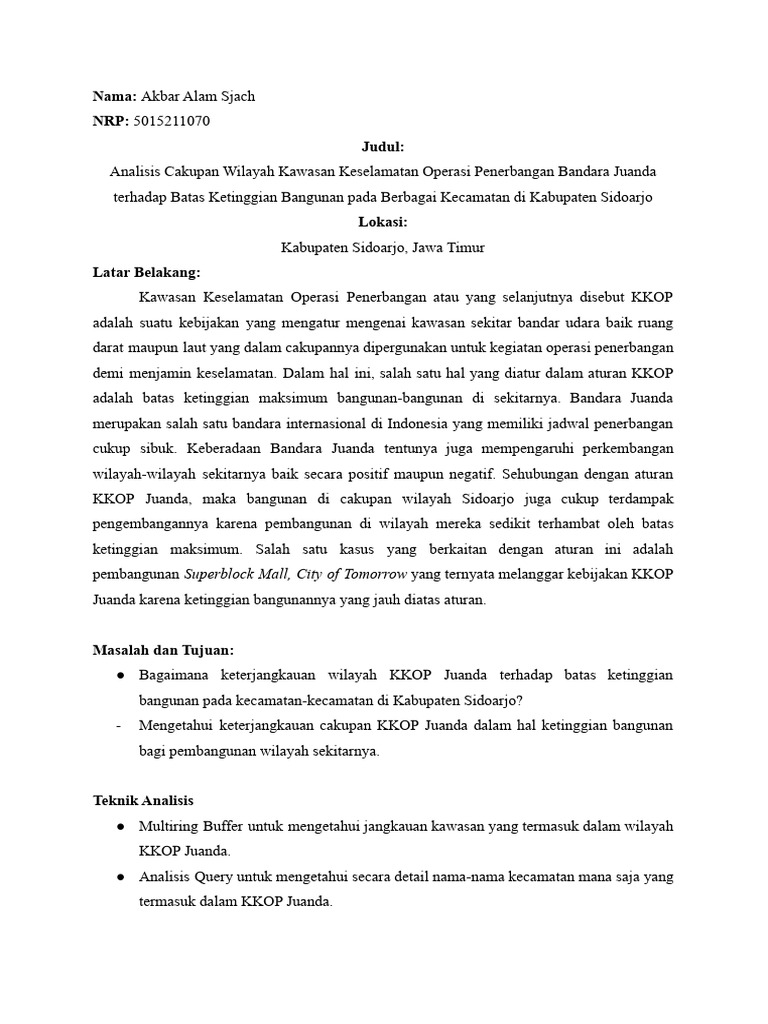 KKOP Juanda dan Batas Ketinggian Sidoarjo | PDF | Komputer | Teknologi ...