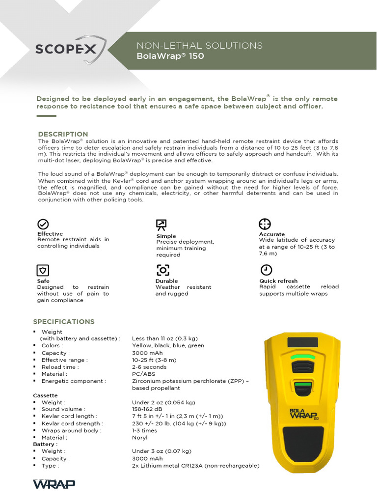DS BolaWrap 150 | PDF | Equipment