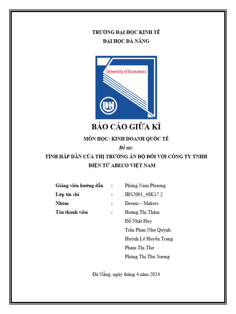 Báo Cáo Nhóm Dream Makers | PDF