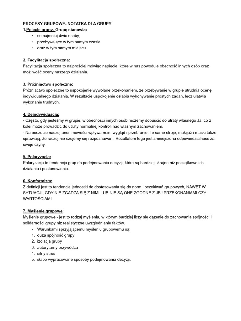 Procesy Grupowe | PDF