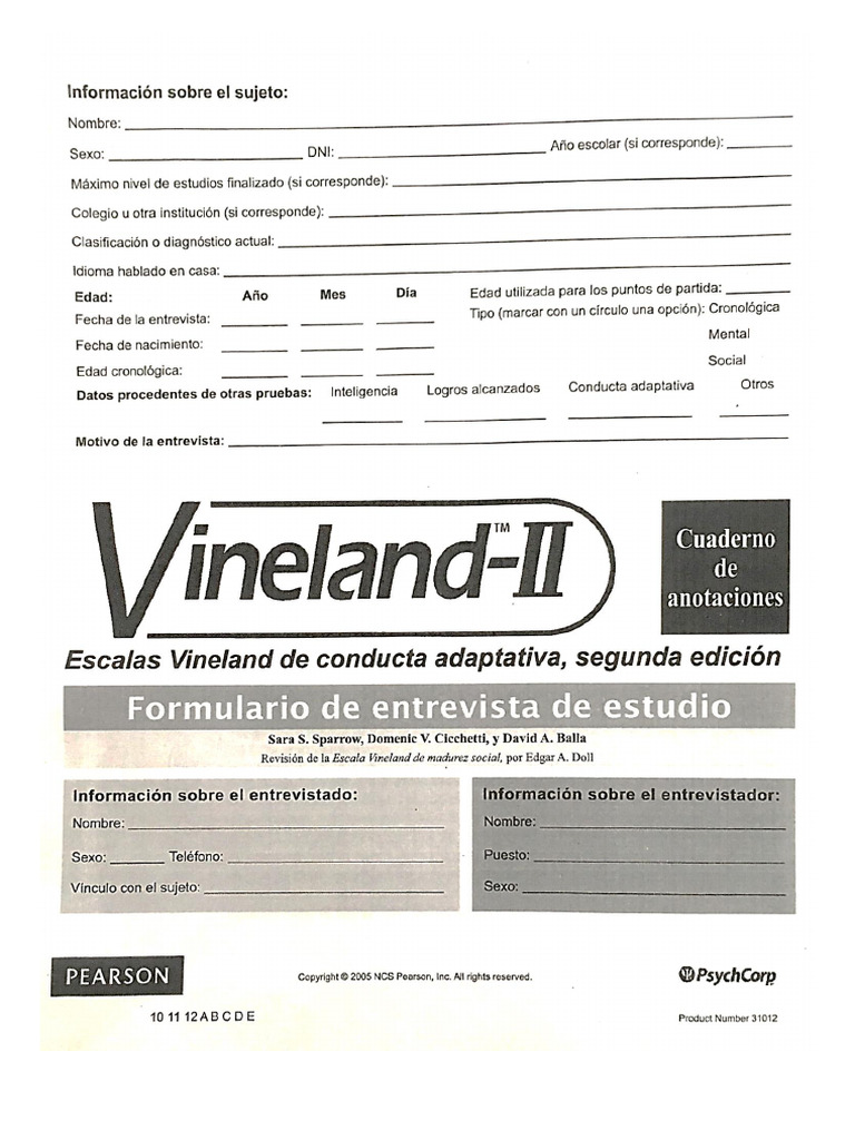 Protocolo Vineland 2 | PDF