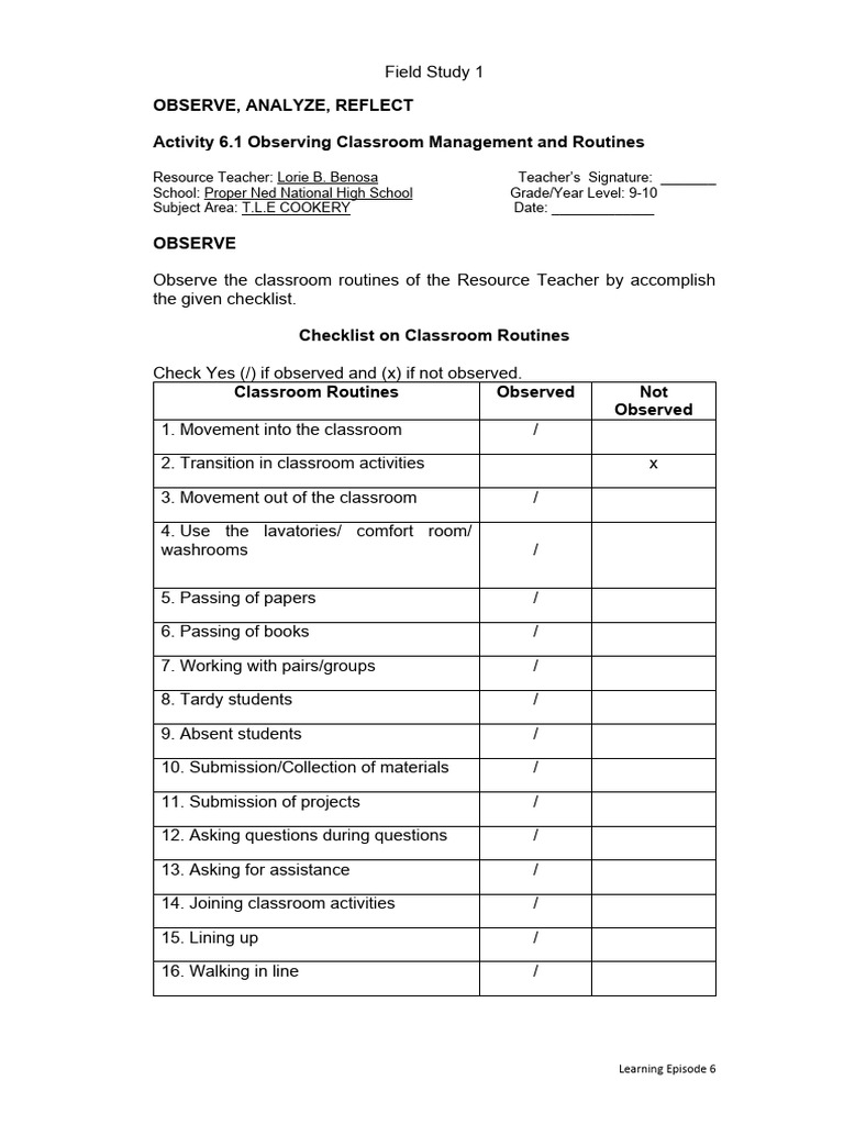 JB - Learning-Episode-6 | PDF | Classroom | Learning
