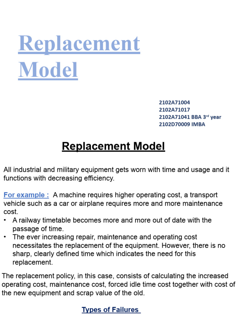 Replacement Model 2 | PDF