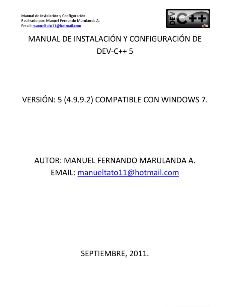 MANUAL DE INSTALACIÓN Y CONFIGURACIÓN DE DEV-cpp | PDF | Windows XP | Microsoft Windows