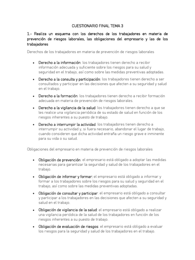 Copia de CUESTIONARIO FINAL TEMA 3 | PDF | Business | Empleo