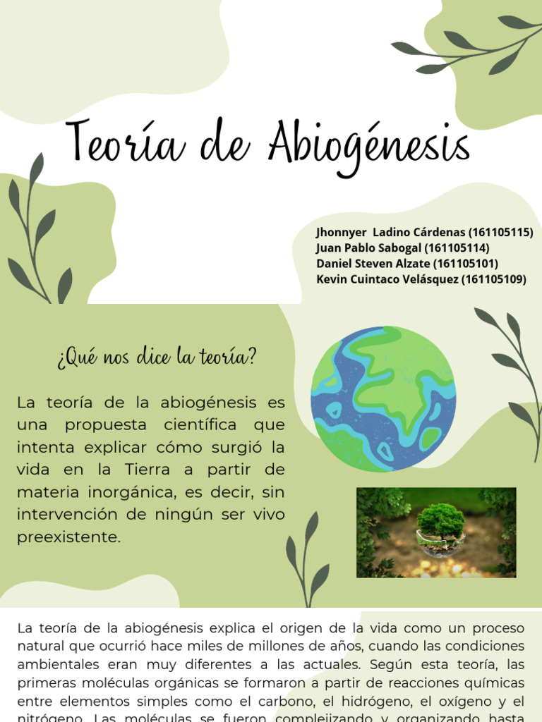 Teoría Abiogénesis - 20240222 - 204346 - 0000 | PDF | Abiogénesis | Vida