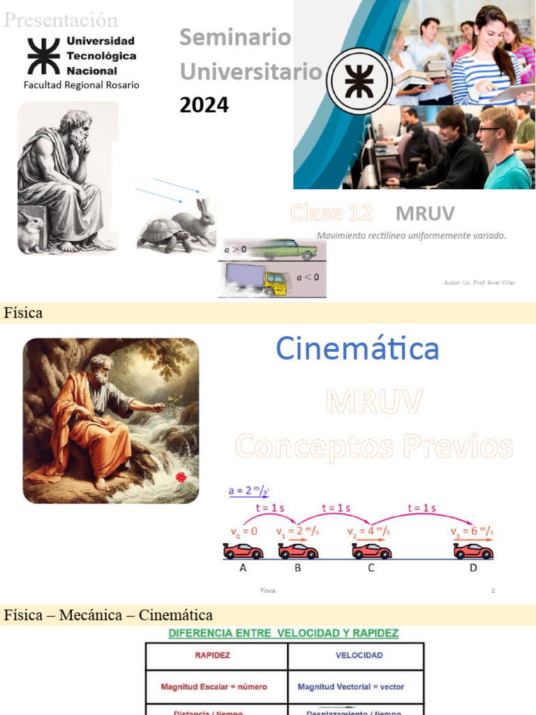 Clase 12 Mruv | PDF | Cinemática | Aceleración