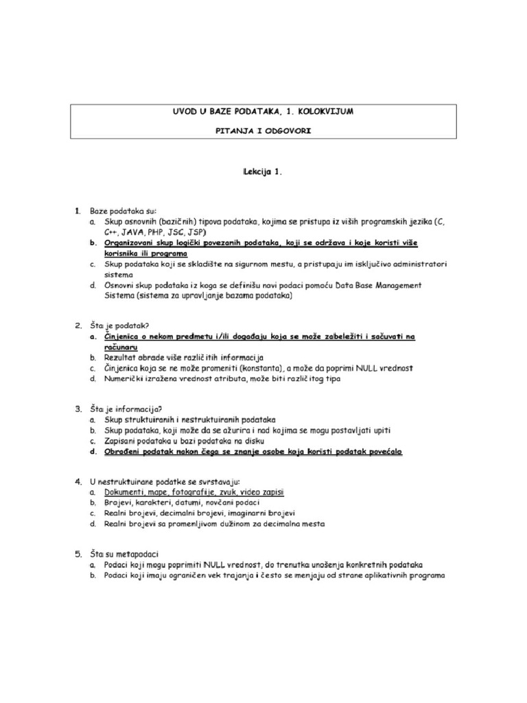 Baze Podataka | PDF