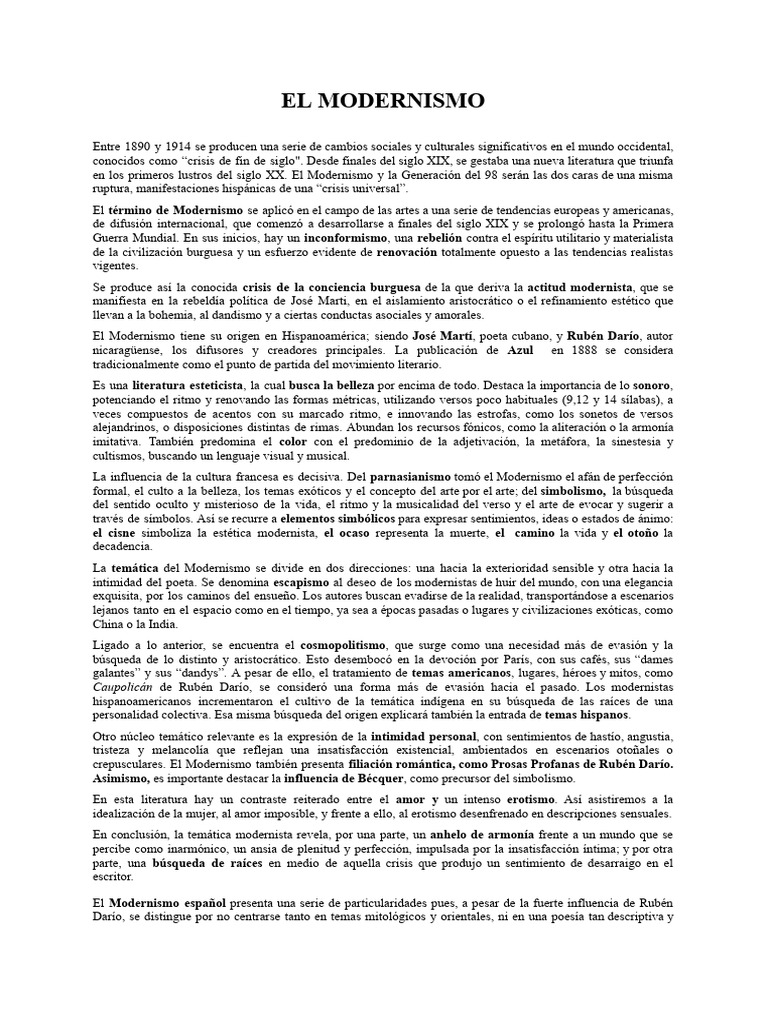 El Modernismo | PDF | Arte