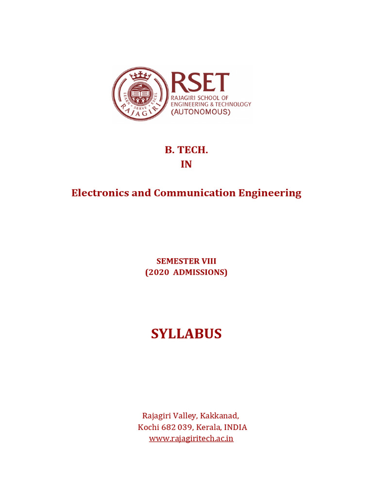 EC805D Internet of ThingsSyllabus | PDF | Internet Of Things | Computer ...