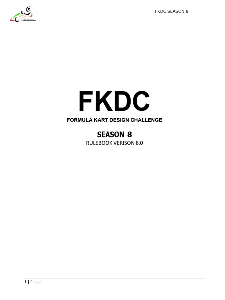 FKDC Season 8 - Rule Book | PDF | Driver's License | Pipe (Fluid ...