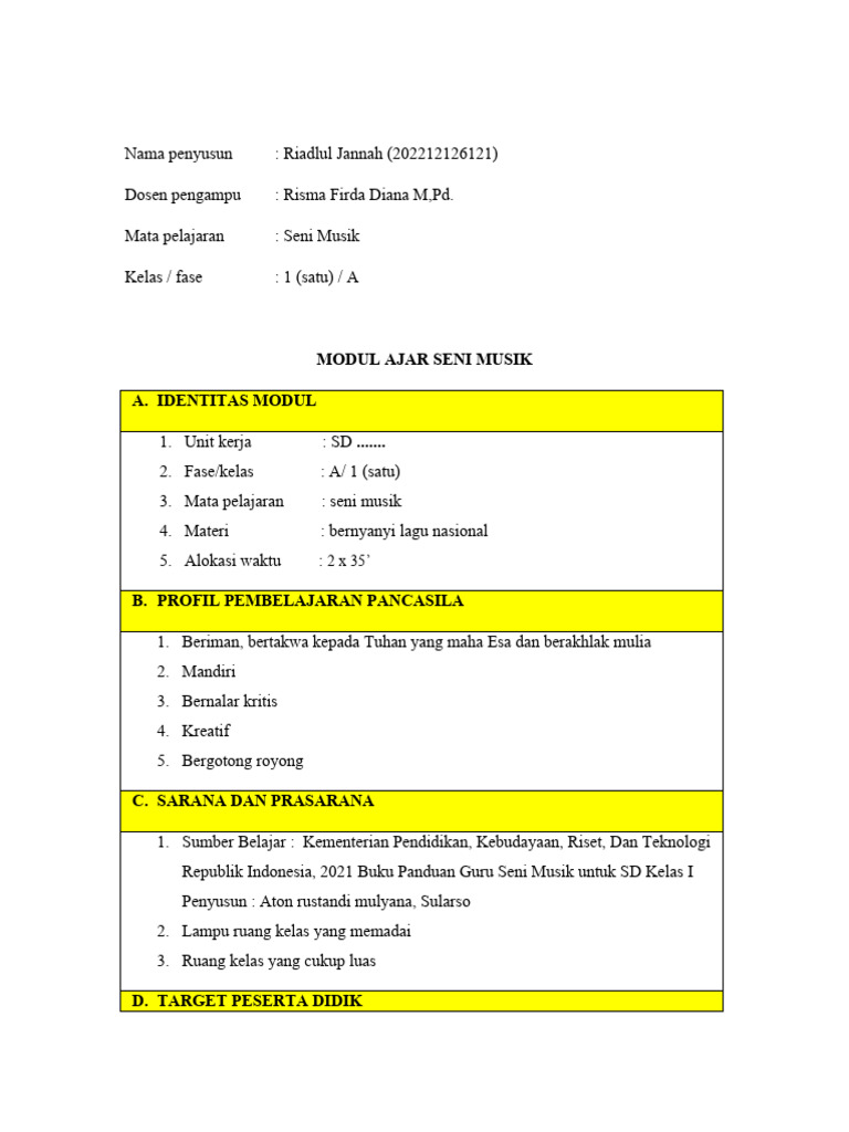 Modul Pembelajaran | PDF