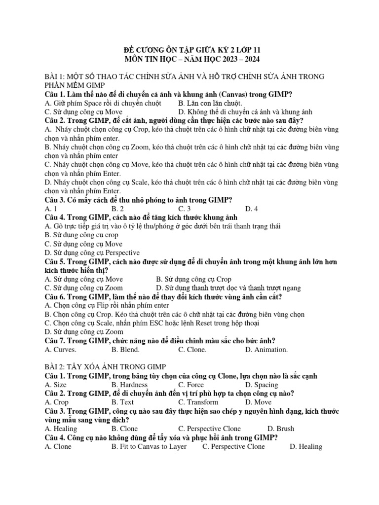 De Cuong Tin GK2 | PDF