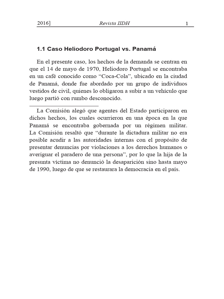 Caso Heliodoro Portugal vs. Panamá: Derechos Humanos | PDF | Convenio ...