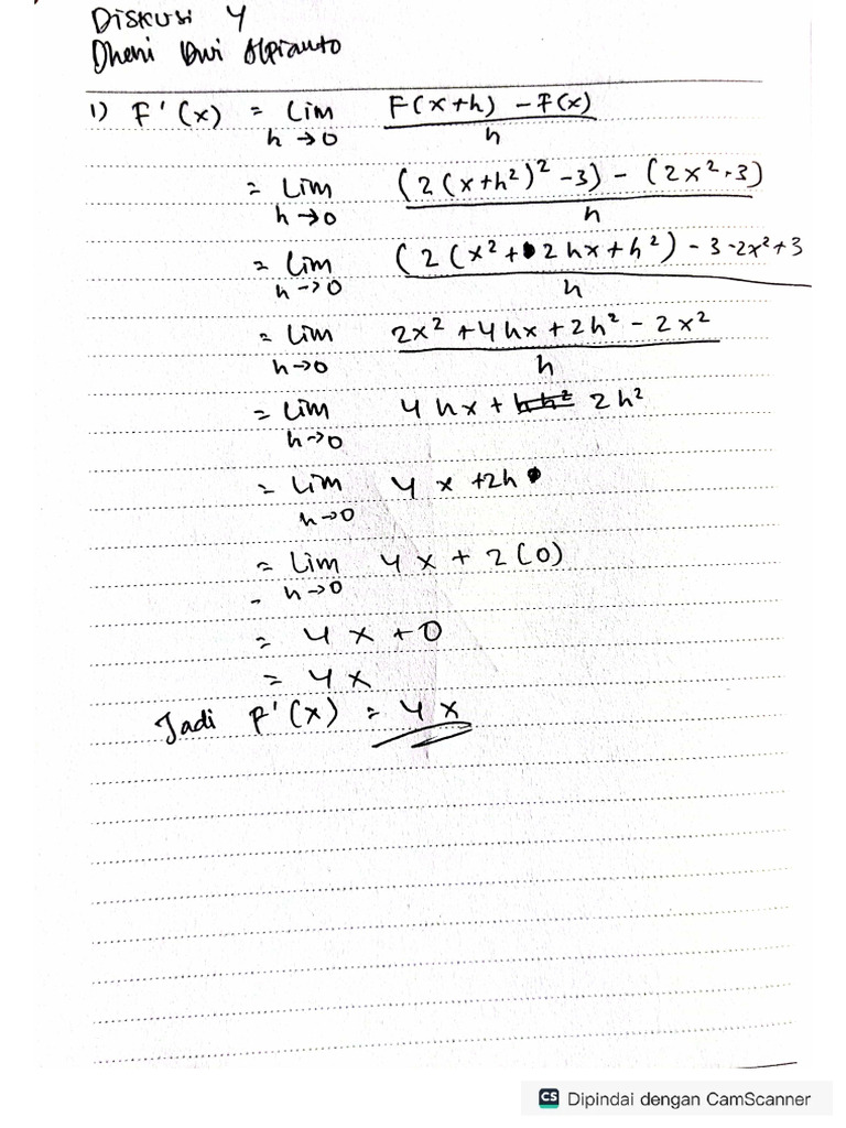 Kalkulus Diskusi 4 Dheni Dwi Alfianto | PDF