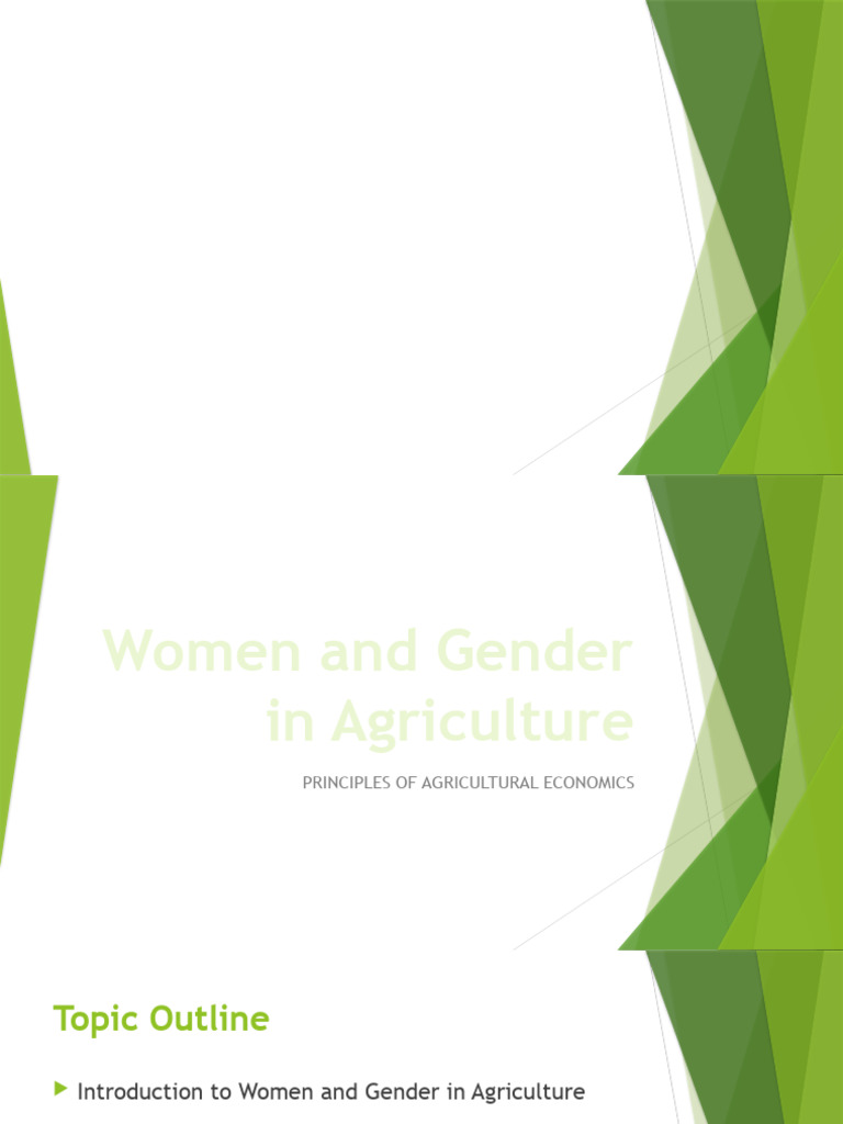 Women Gender in Agriculture | PDF | Agriculture | Labour Economics