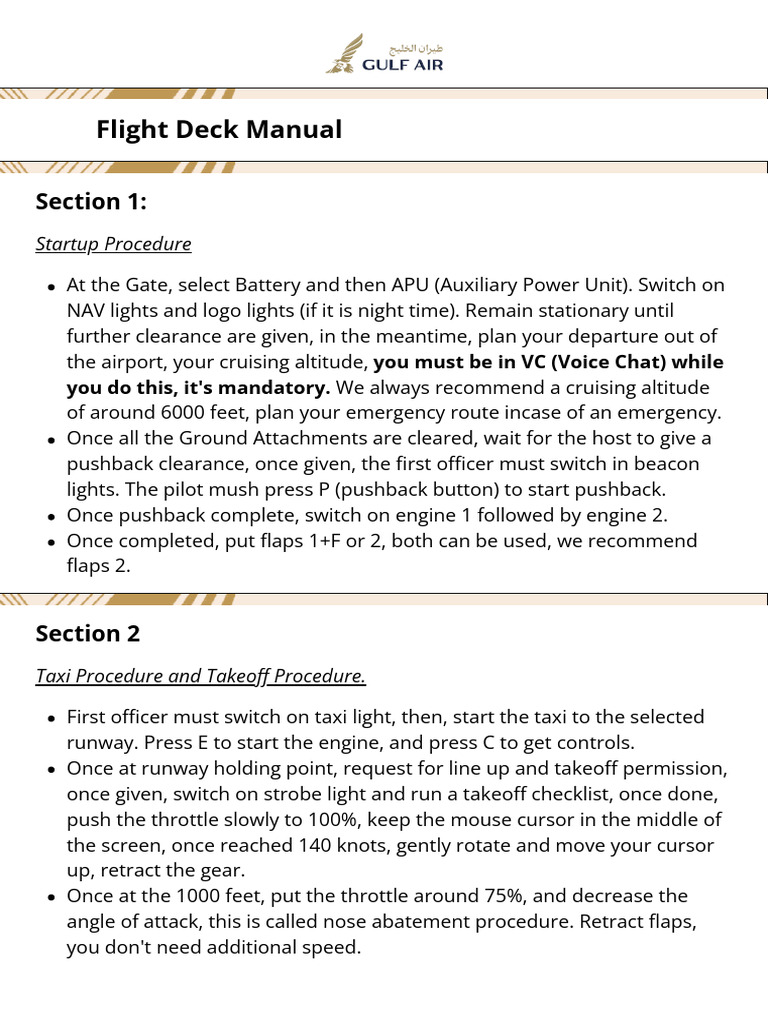 Flight Deck Startup and Landing Guide | PDF | Takeoff | Aerospace