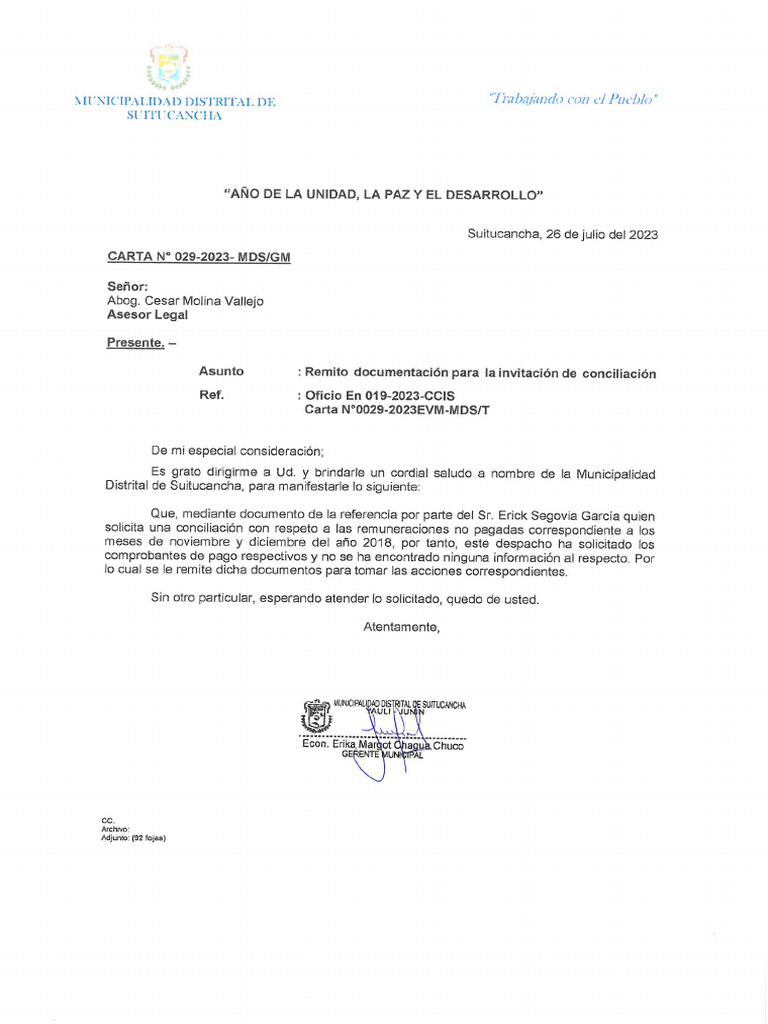 Carta #029-2023-MDS-GM | PDF