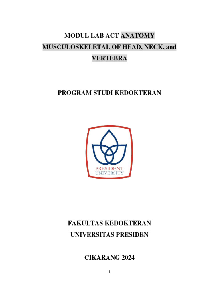 MODUL Anatomi Blok 5 Muskulo 2 Head Neck N TRUNK | PDF