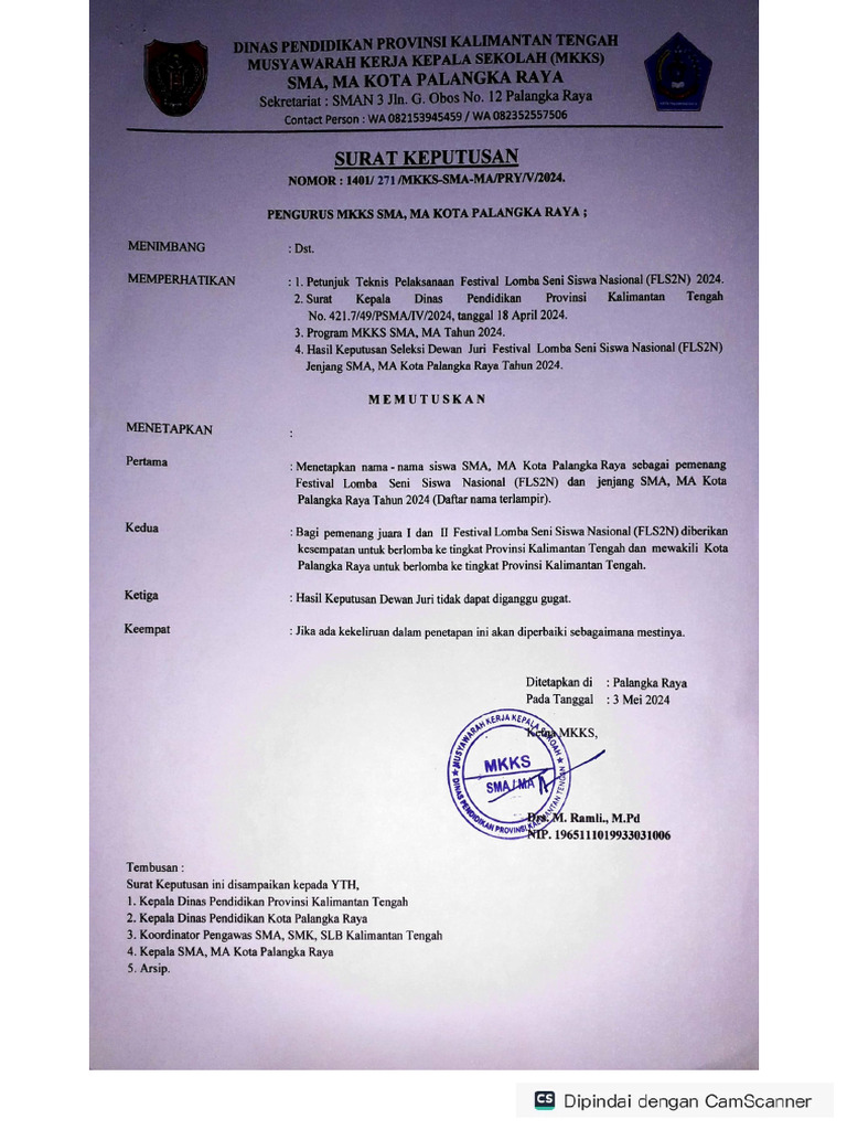 SK Juara FLS2N Kota Palangka Raya 2024 | PDF