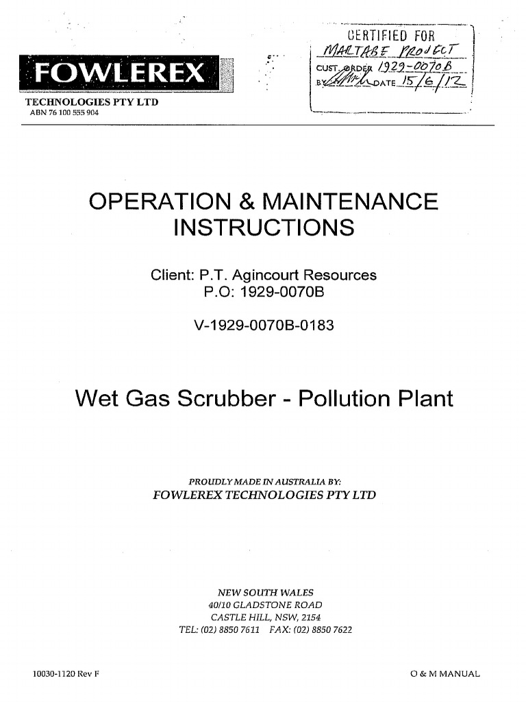 Manual Book Scrubber | PDF | Chemical Engineering | Gases